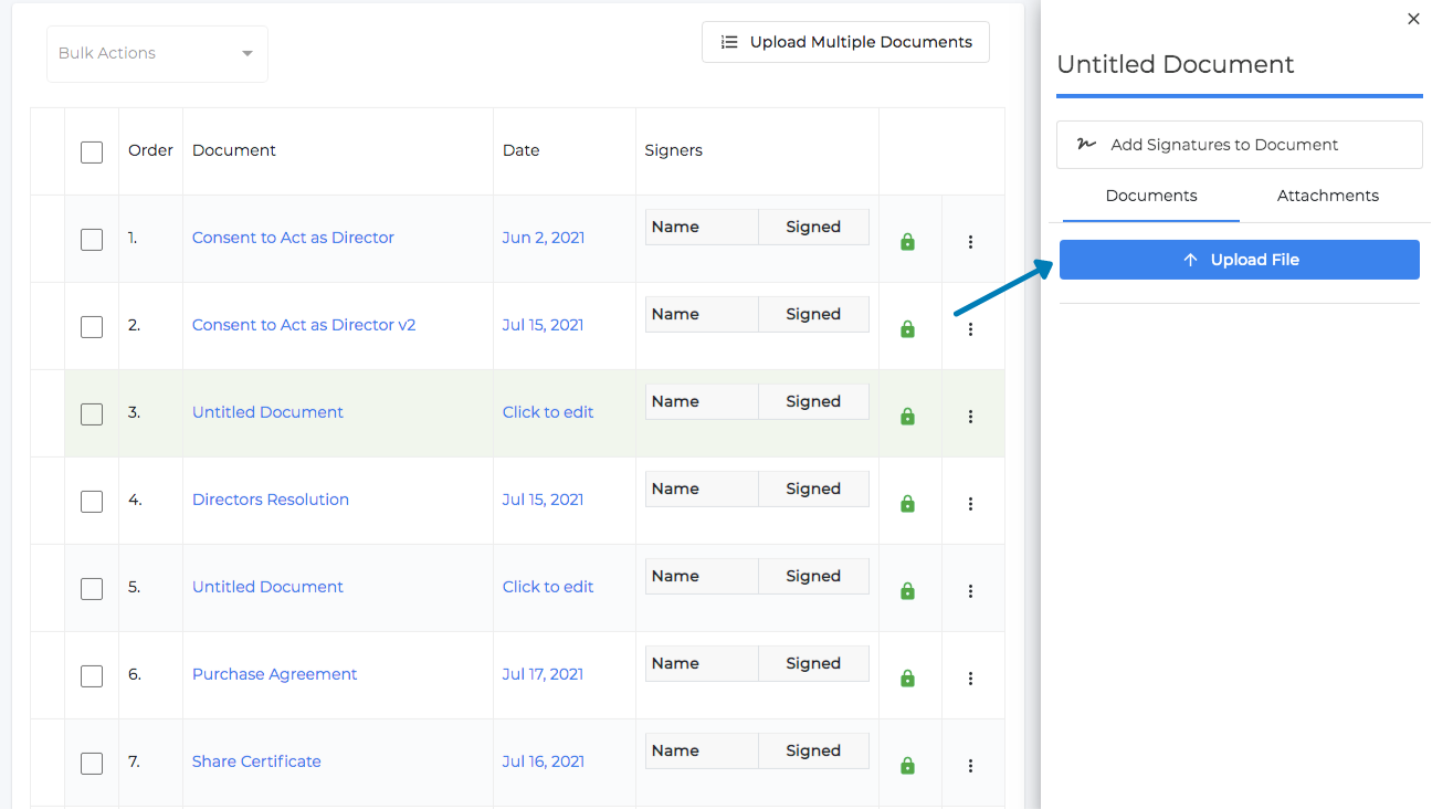 How Do I Upload A Single Document Anywhere In My Project 